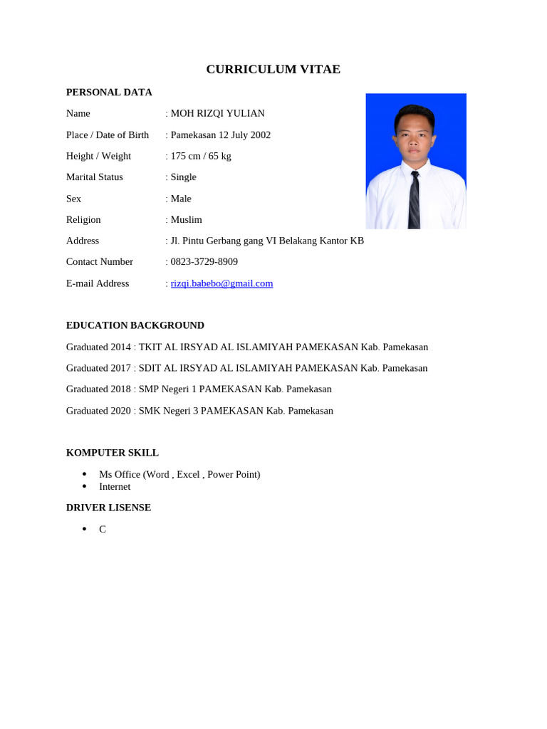 CV Rizqi | PDF