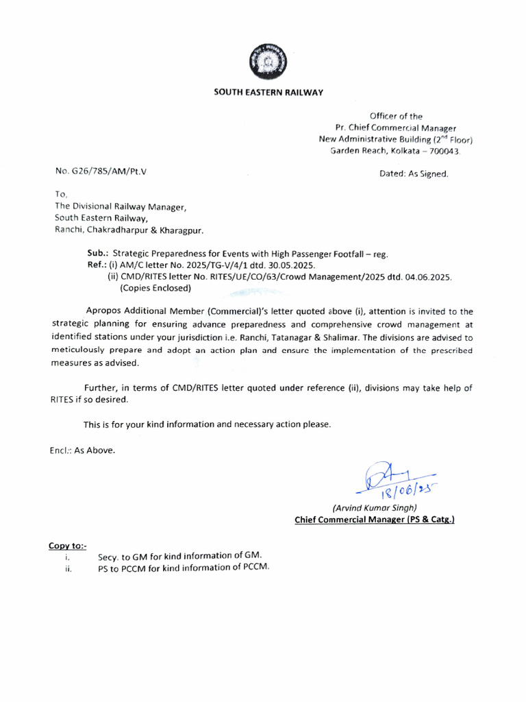 Strategic Preparedness For Events With High Passenger Footfall - Reg. | PDF