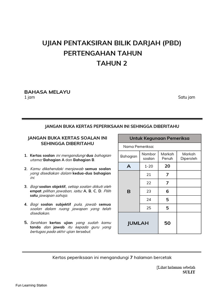 PBD Pertengahan BM Tahun 2 | PDF