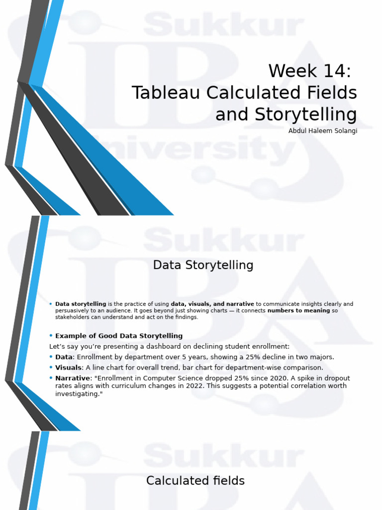 Week 14 Tableau Lecture | PDF | Information Technology | Information Science