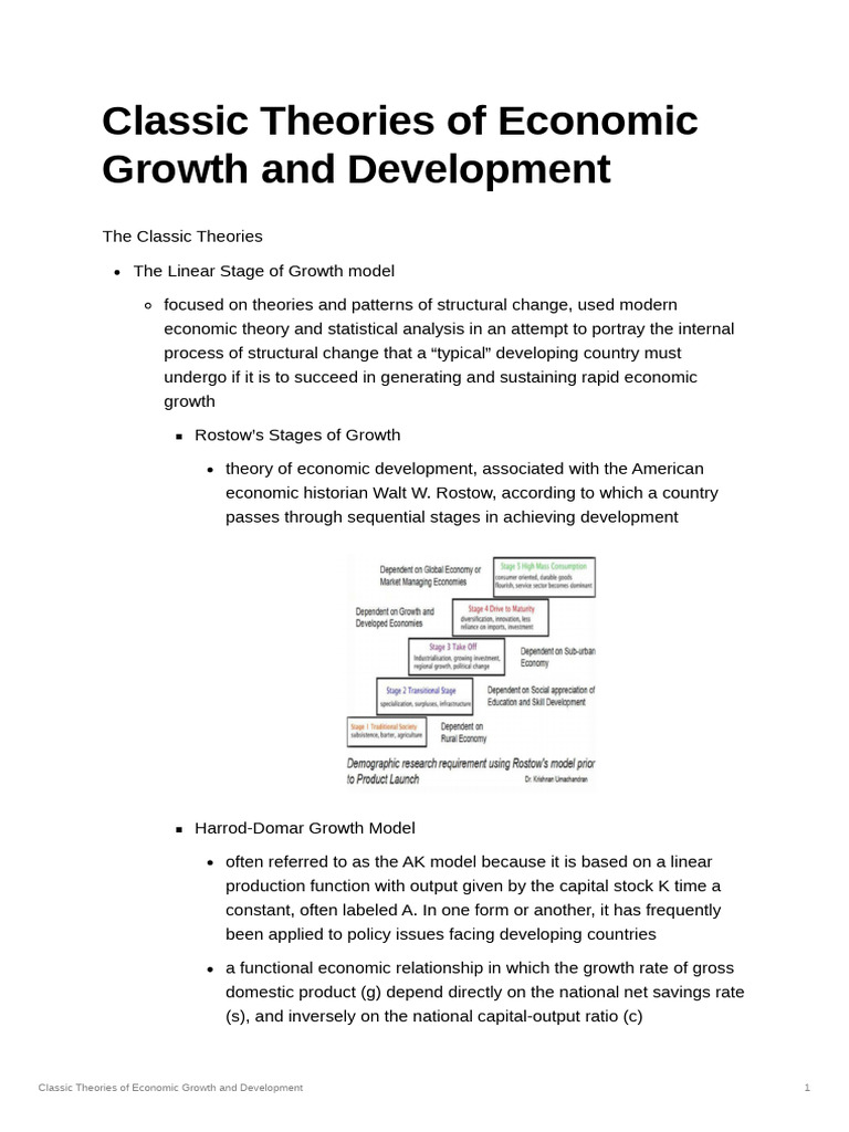 Classic Economic Growth Theories Explained | PDF | Labour Economics ...