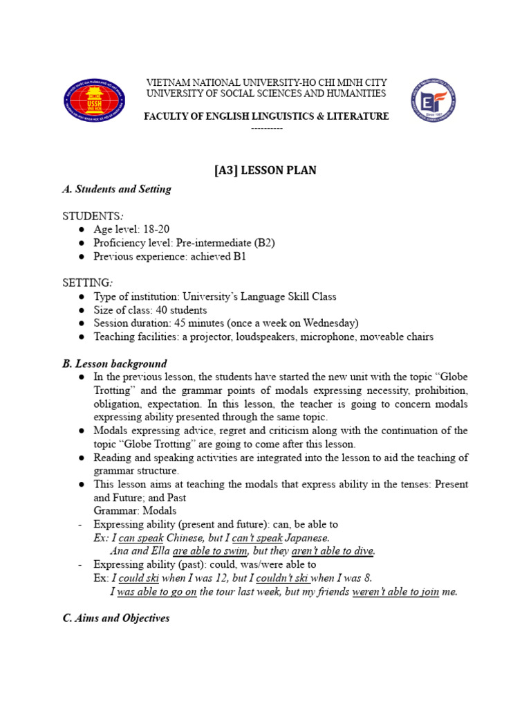 Internship 2 - Lesson Plan | PDF | Linguistics | Learning