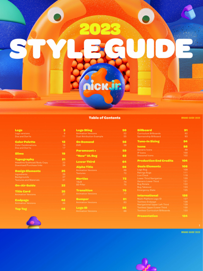 Nickelodeon Brand Guide 2023 | PDF | Graphic Design | Communication Design
