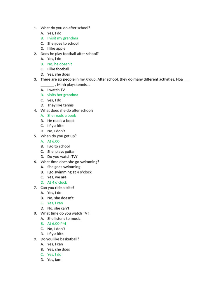 What Do You Do After School | PDF