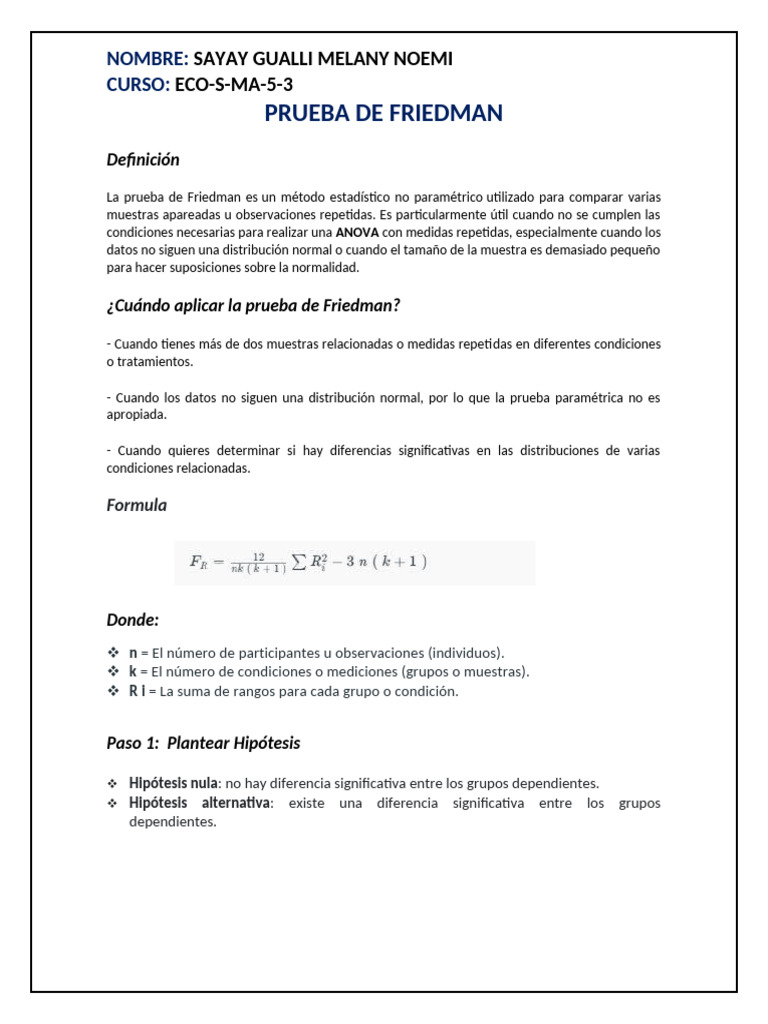 Prueba de Friedman | PDF