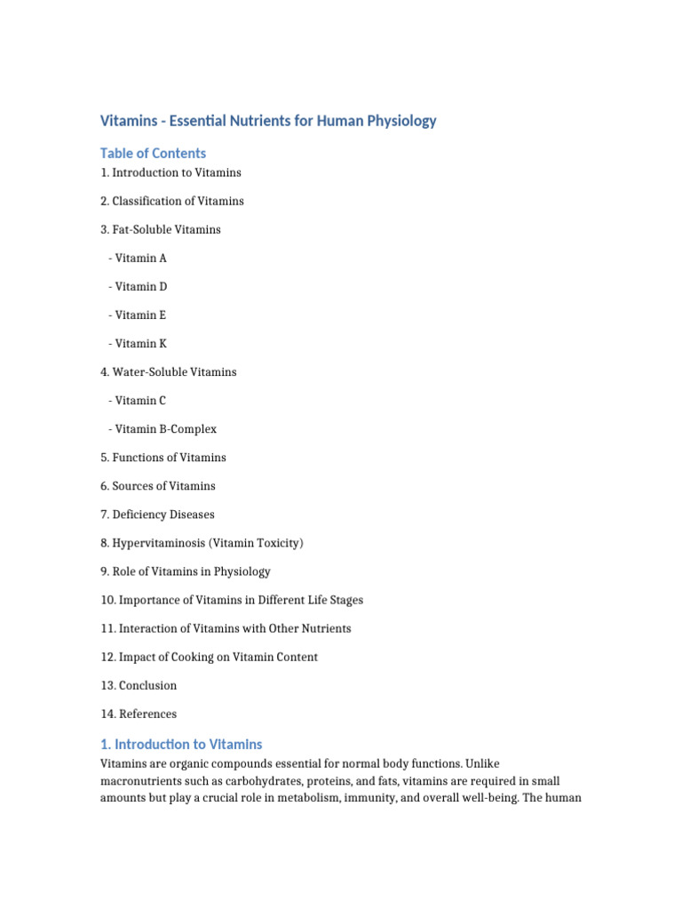 Vitamins Project | PDF