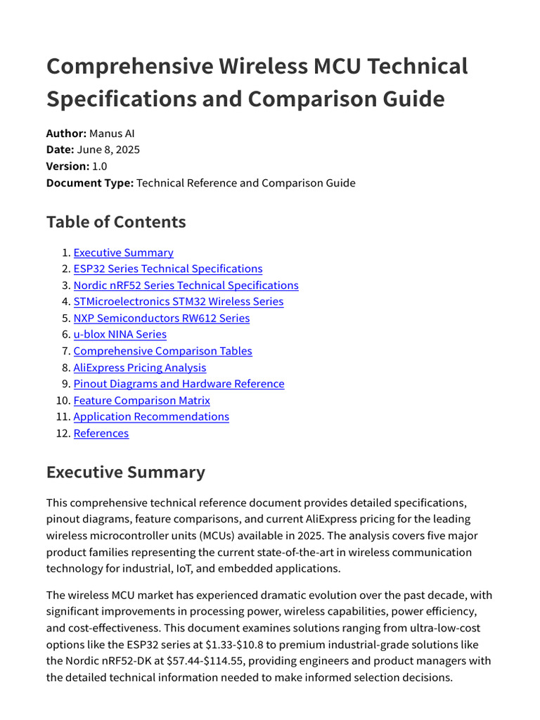 Wireless Mcu Technical Guide Pdf Bluetooth Wi Fi