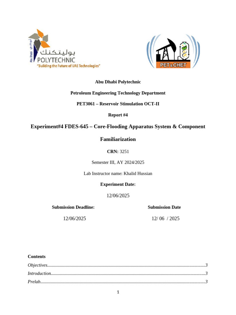 Report Format Experiment#4 | PDF | Petroleum Reservoir | Experiment