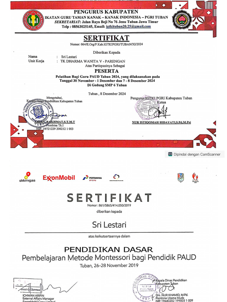 Sertifikat Diksar Sri Lestari | PDF