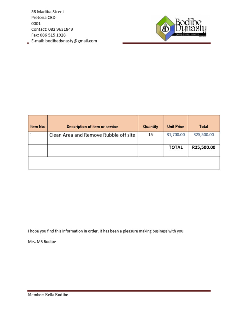 Bodibe Dynasty Zoo Qoutation - Maeza001 | PDF