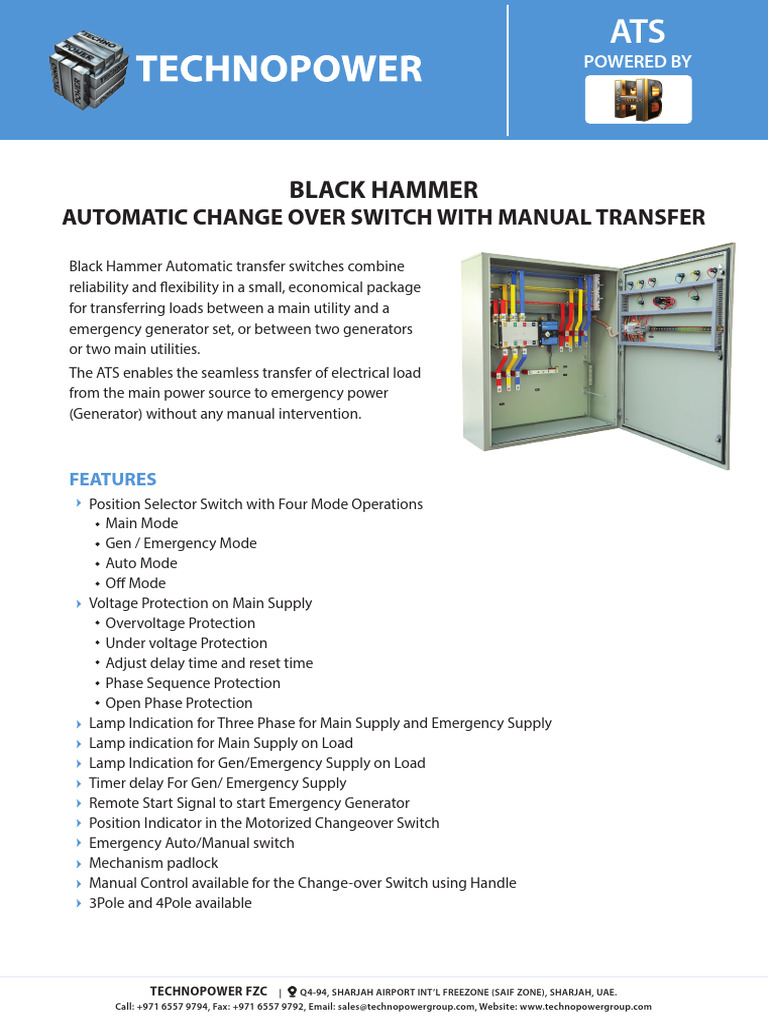 Black Hammer ATS Datasheet 2024 - 1 | PDF | Mains Electricity | Switch