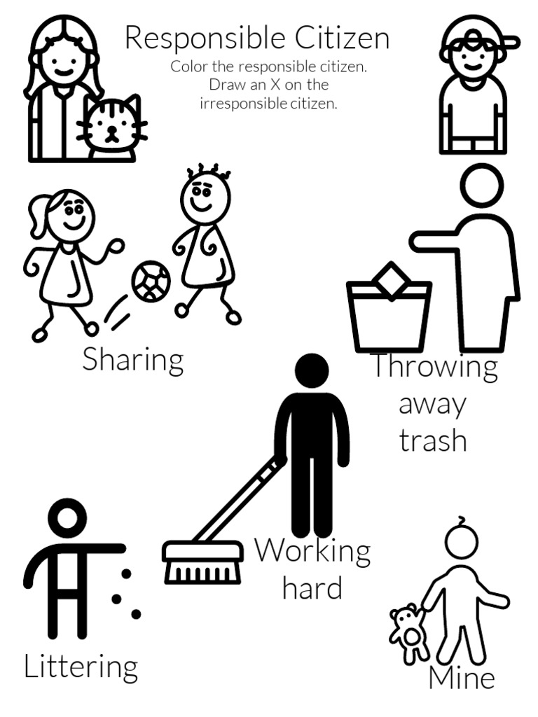 Responsible Citizen Coloring Activity | PDF