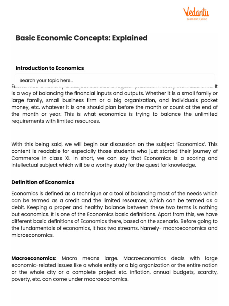 Basic Economic Concepts - Explained | PDF