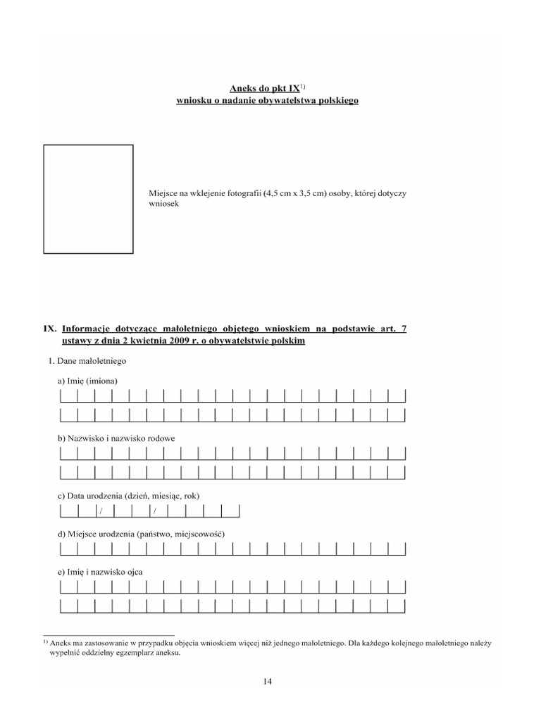 Aneks Do Wniosku o Nadanie Obywatelstwa | PDF