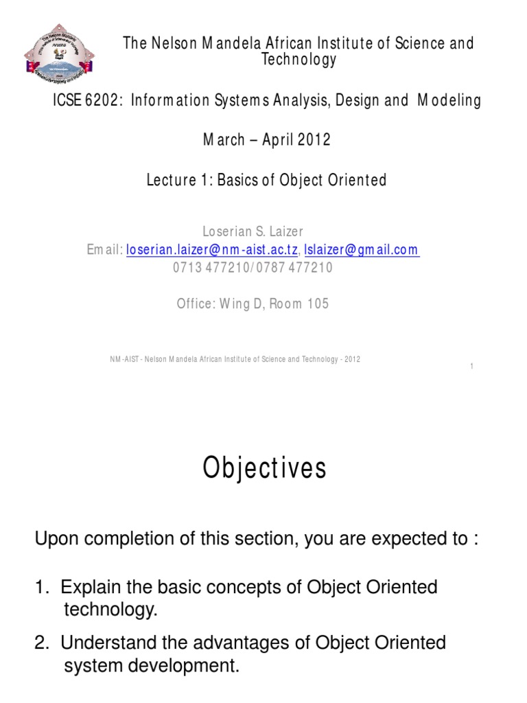 Lecture 1 - OO-Basic (Compatibility Mode) | Download Free PDF | Object ...