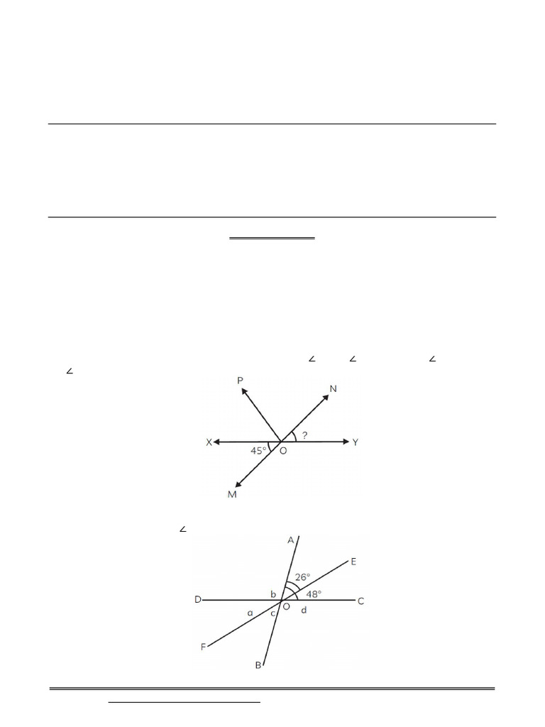 Maths Class Ix Chapter 06 Lines and Angles Practice Paper 07 | PDF | Angle | Geometry