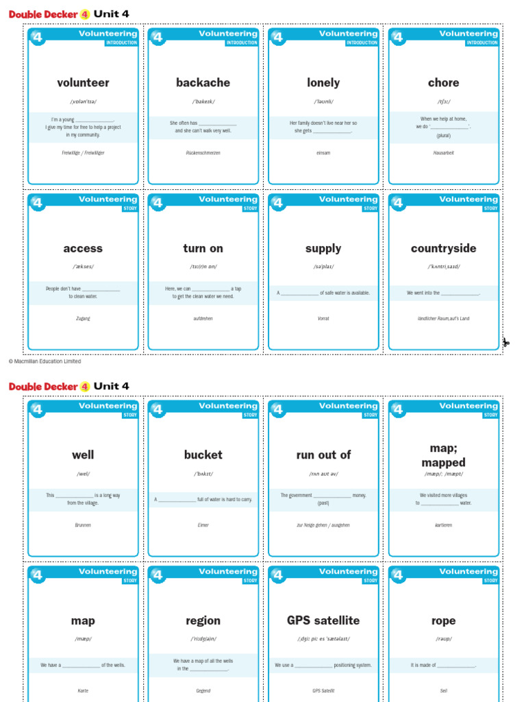 DD4 Unit 4 Vocabulary Cards | PDF