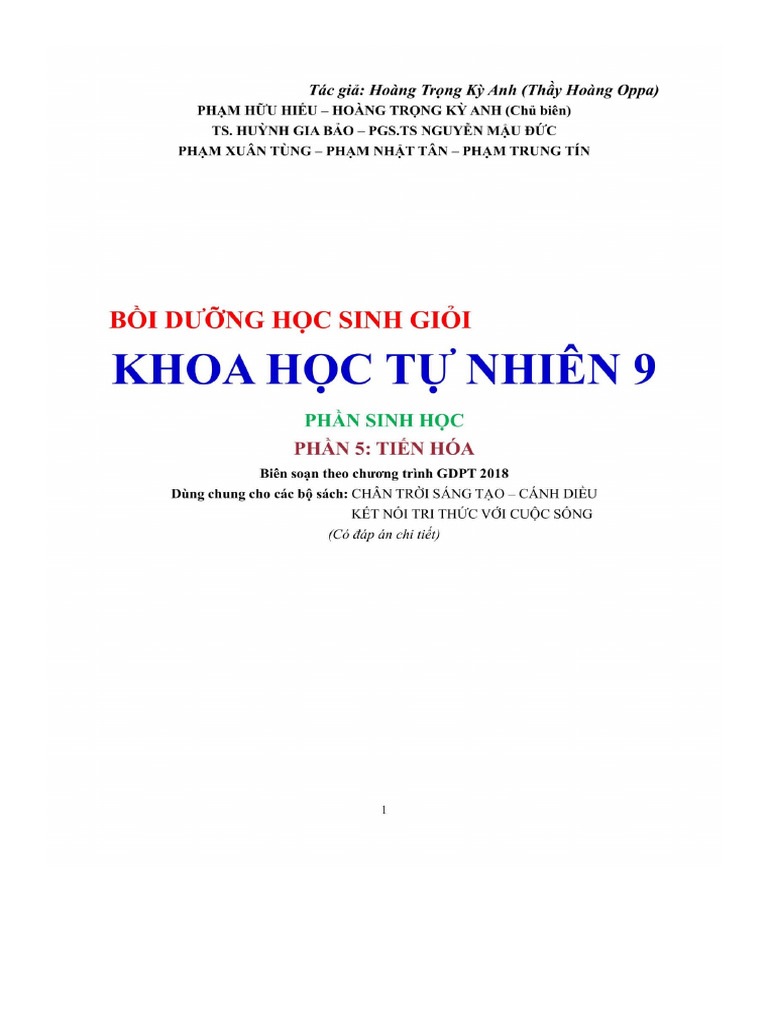 Boi Duong Hoc Sinh Gioi Khoa Hoc Tu Nhien 9 | PDF