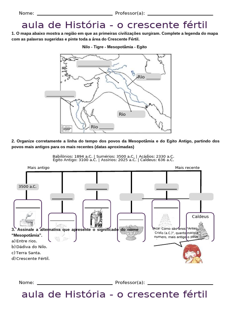 Mapa e História do Crescente Fértil | PDF | Mesopotâmia | Crescente fértil
