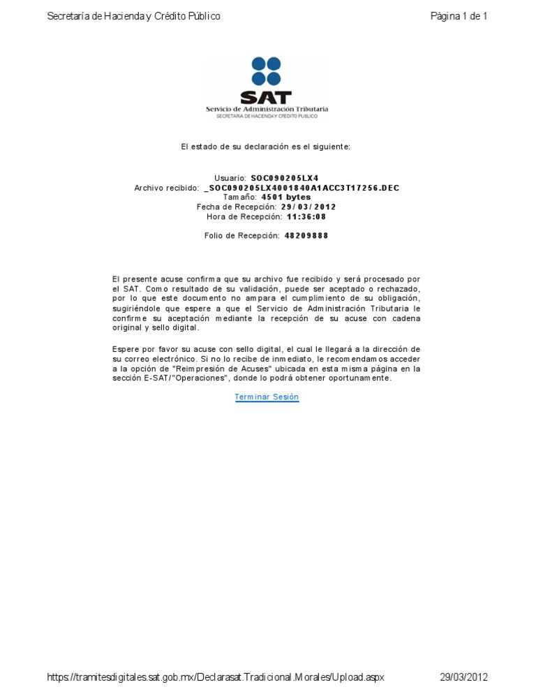 8-Acuse de Envio | PDF