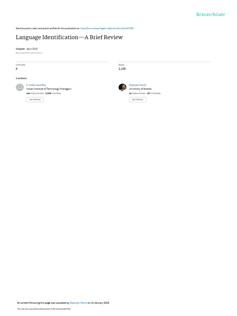 Language Identification ABrief Review | PDF | Support Vector Machine ...
