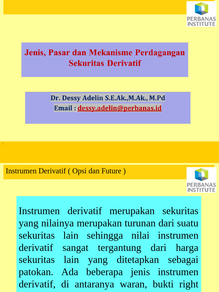 Pertemuan #2, Jenis Pasar Derivatif | PDF