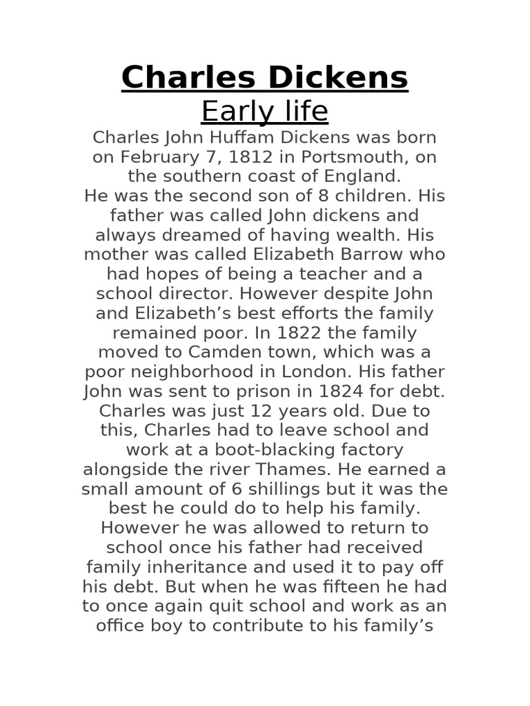 Charles Dickens: Early Life and Career | PDF