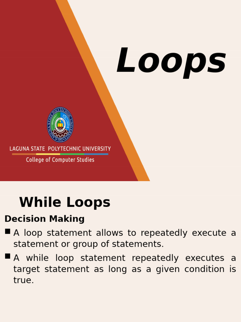 Lecture 4 - Loops | PDF