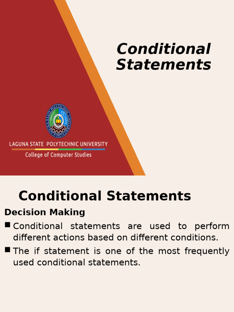 Lecture 3 - Conditional Statement | PDF | Software Engineering | Computer Programming