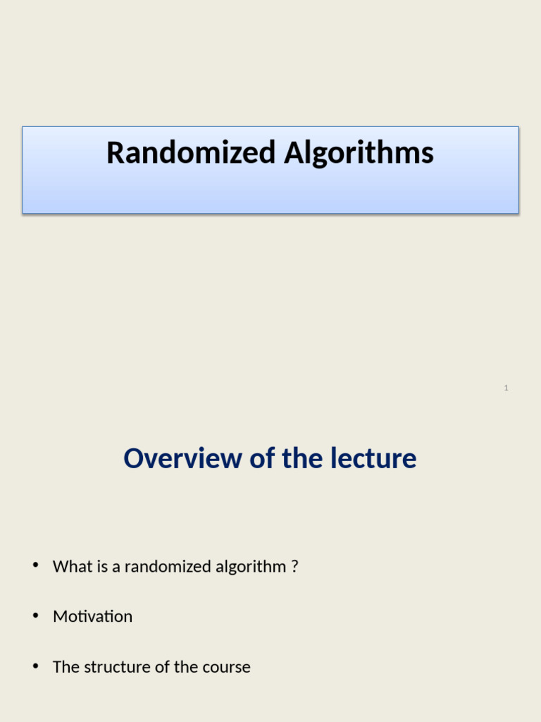 Randomized Algorithms Monte Carlo and Las Vegas Algorithm | PDF | Algorithms And Data Structures ...
