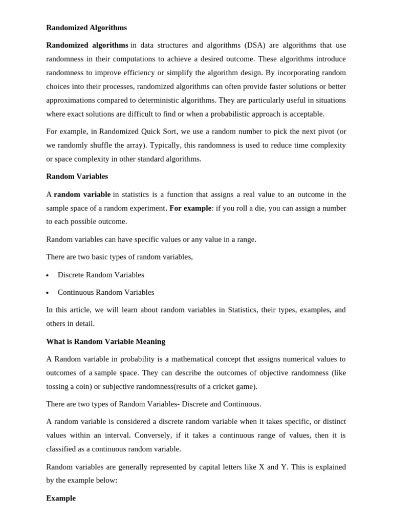 Randomized Algorithms (1) | PDF | Probability Distribution | Randomness
