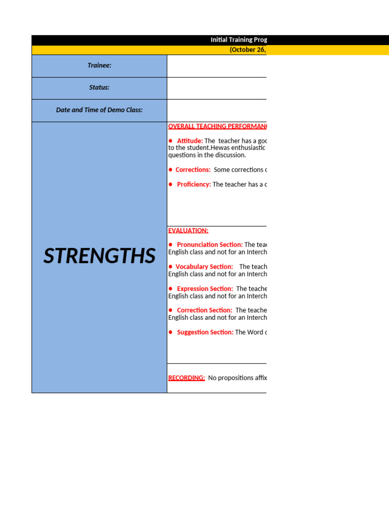 Initial Training Progress Report (Jeo) | PDF | Cognitive Science ...