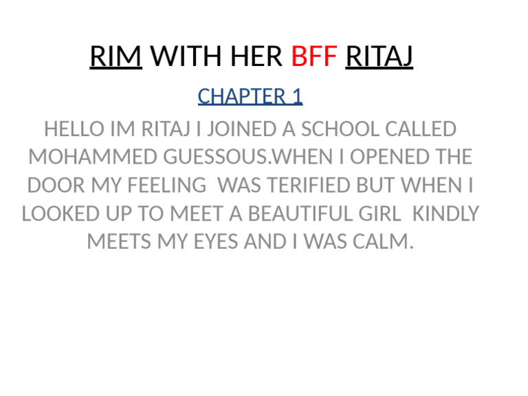 Rim Whith Her BFF Ritaj | PDF