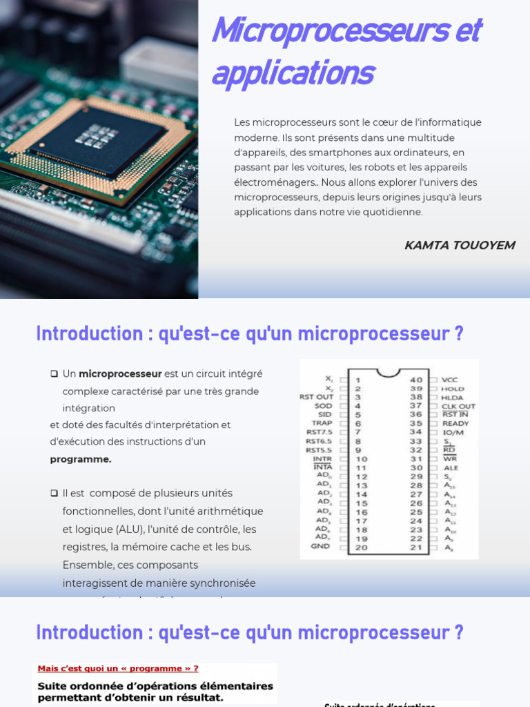 Microprocesseurs : Histoire et Applications | PDF | Microprocesseur ...