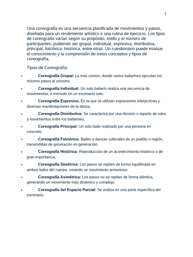Coreografia y Danzas | PDF | Bailes | Ritmo