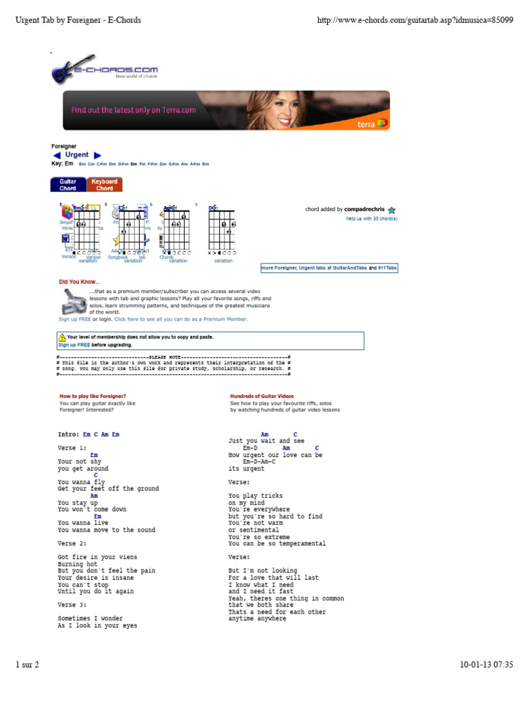 Foreigner - Urgent | PDF | Sound Recording | Recorded Music