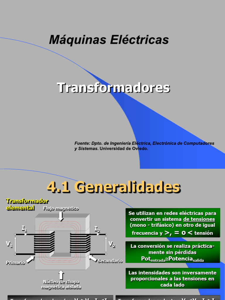 06-Trafos - Clase 1-V2 | PDF | Transformador | Aislador (Electricidad)