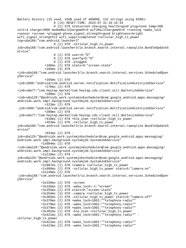 Standby Dump Batterystats 2024 0731 195735 | PDF