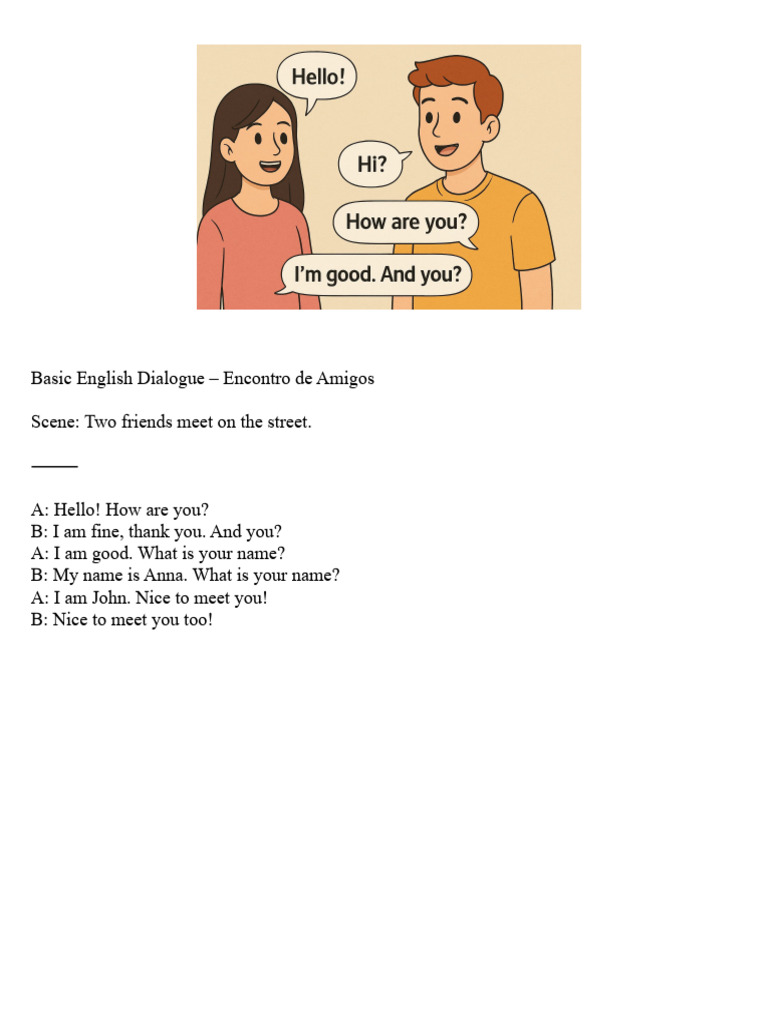 Dialogue Two Friends Meet On The Street | PDF