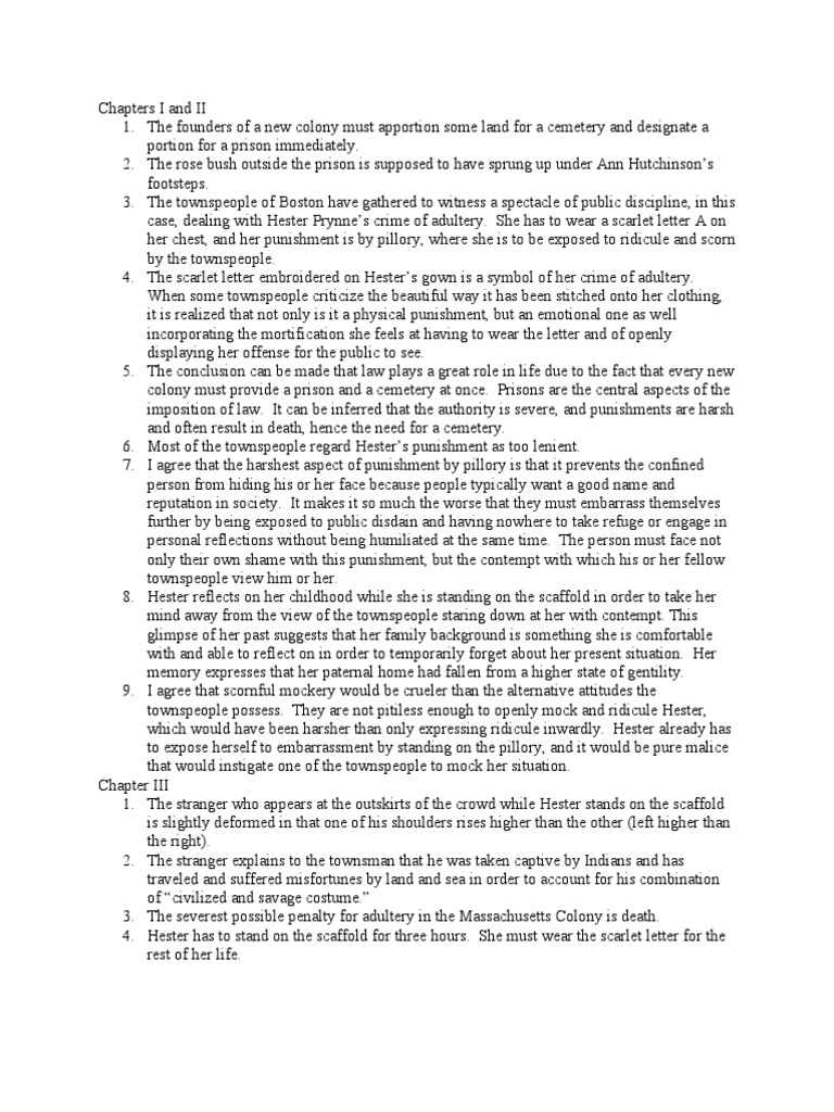 Scarlet Letter Journal Chapters 1-4 | PDF | The Scarlet Letter ...