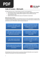 Trinity Health Code of Conduct Overview | PDF | Patient | Harassment
