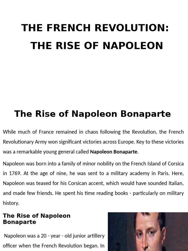 The French Revolution - The Rise of Napoleon | PDF | Napoleon | First ...