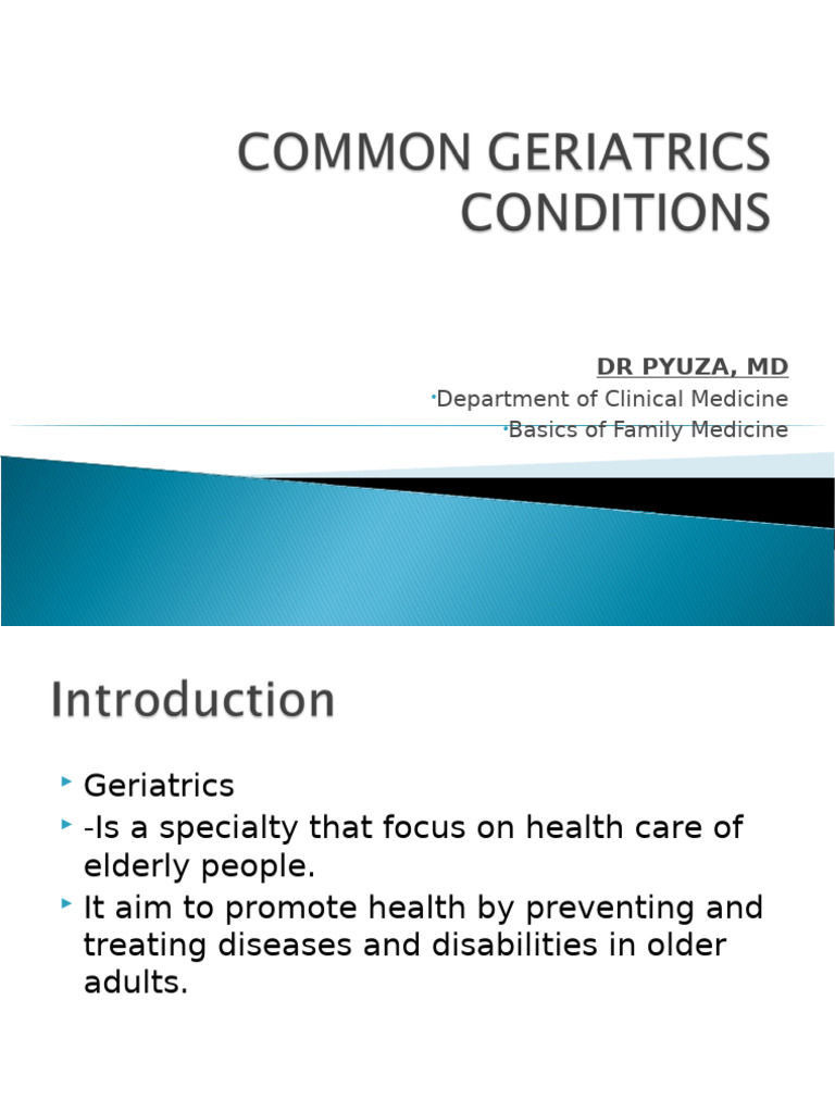Mon Geriatric Conditions. | PDF | Parkinson's Disease | Basal Ganglia