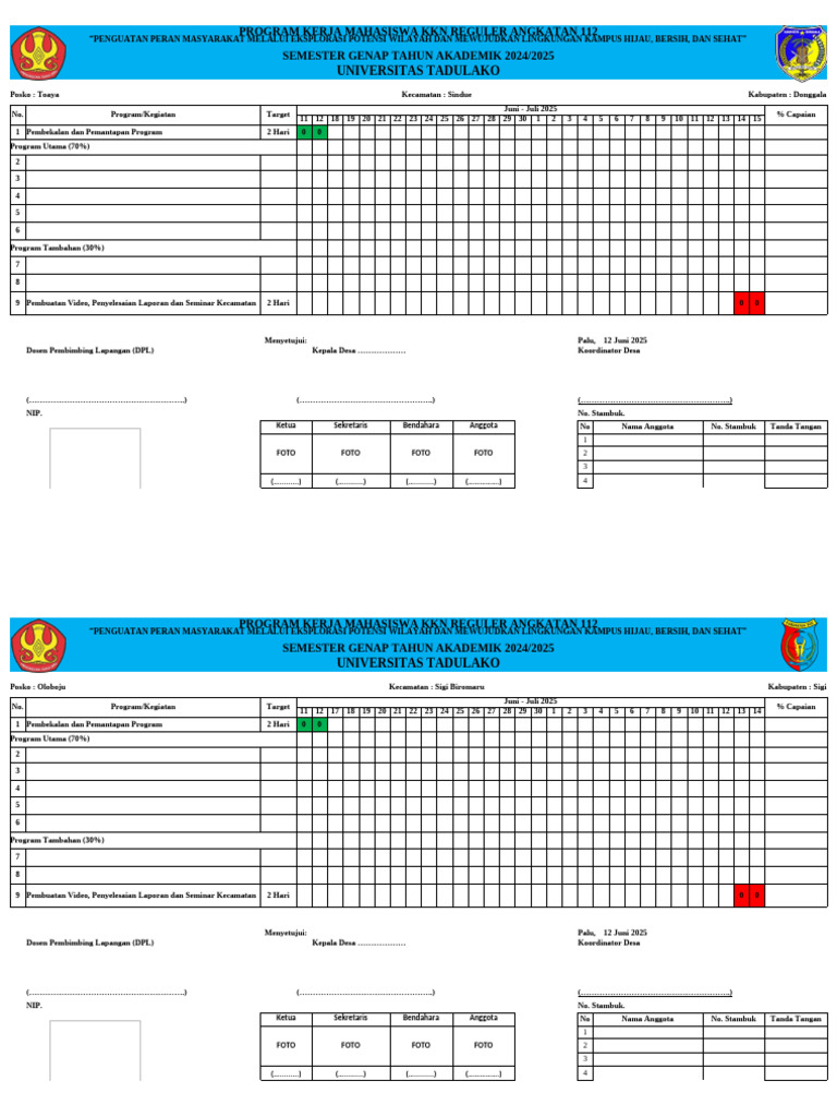 Format Proker - Tahapan Proses - Aktivitas Harian - Rev | PDF