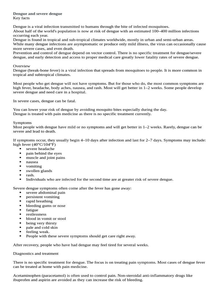 Understanding Severe Dengue Risks | PDF | Medicine | Diseases And Disorders