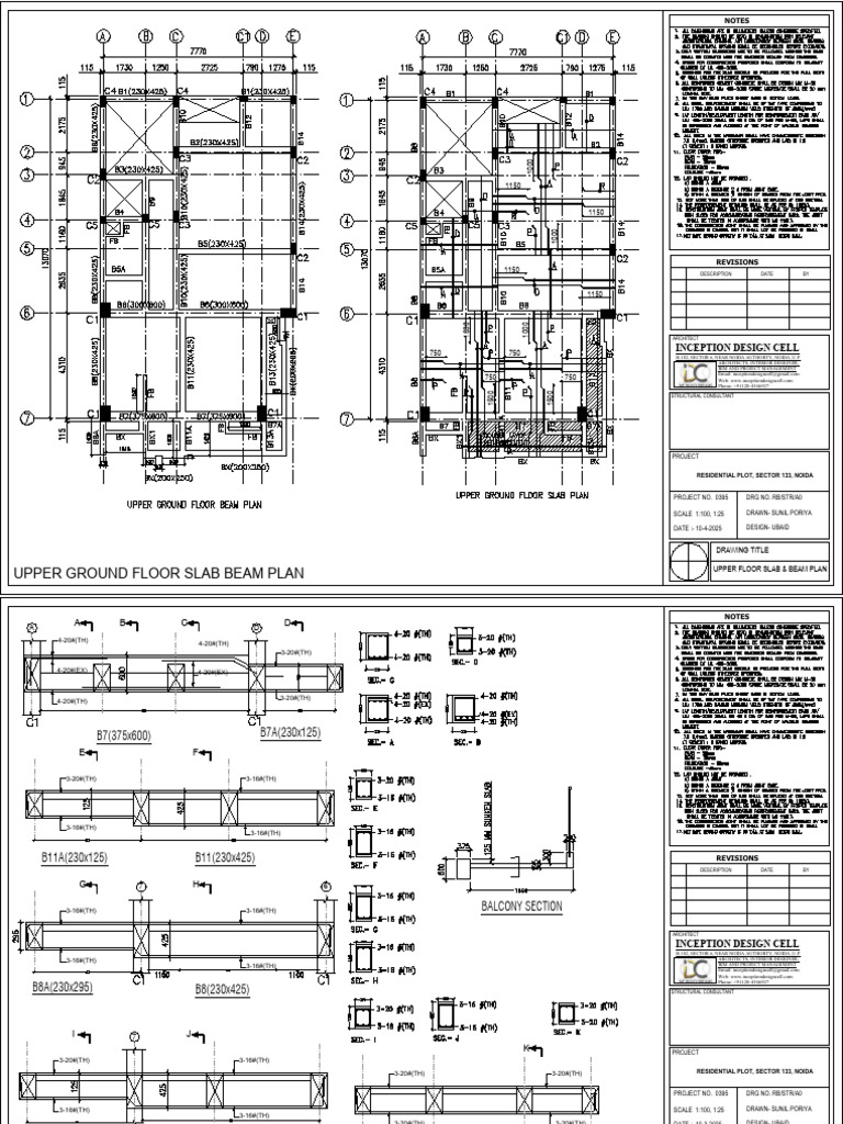 Upper Ground Floor Beam Plan | PDF