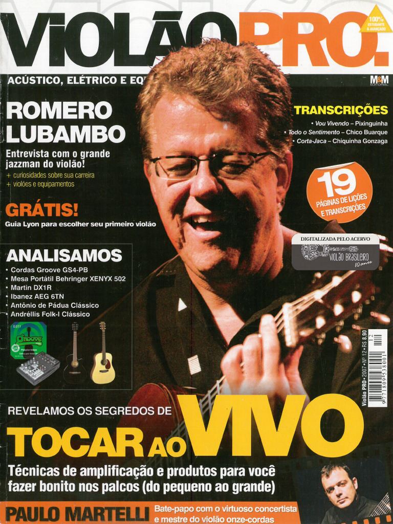 Revista Violão Pro 12 Romero Lubambo Acervo Violao Brasileiro | PDF | Violão clássico | Piano