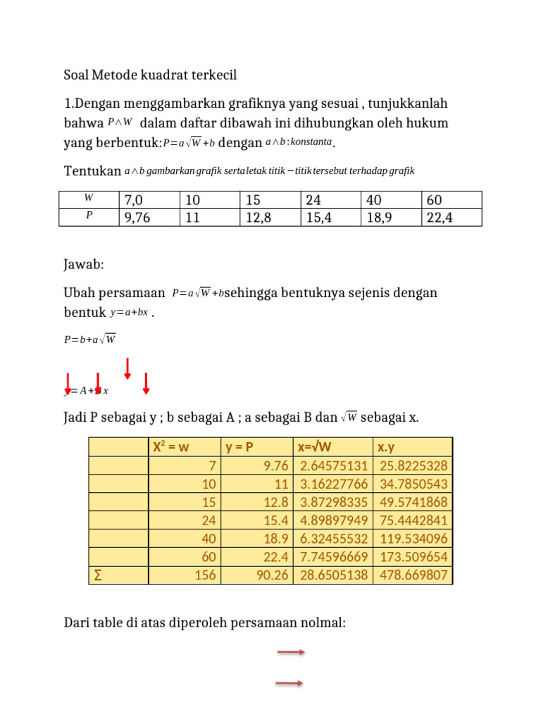 261583_Soal Metode Kuadrat Terkecil | PDF