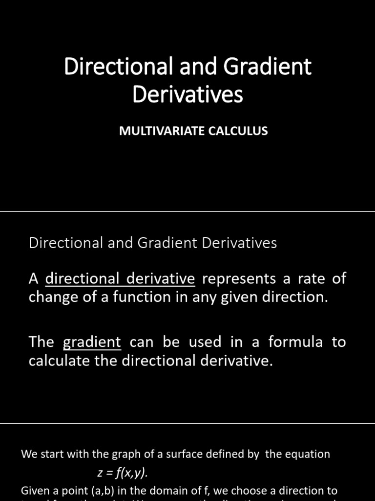 Directional and Gradient Derivatives | PDF