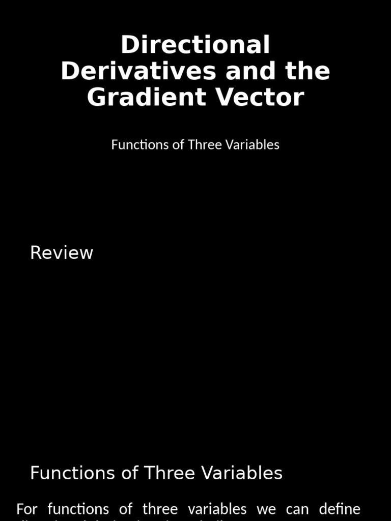 Directional Derivative of Three Variable | PDF